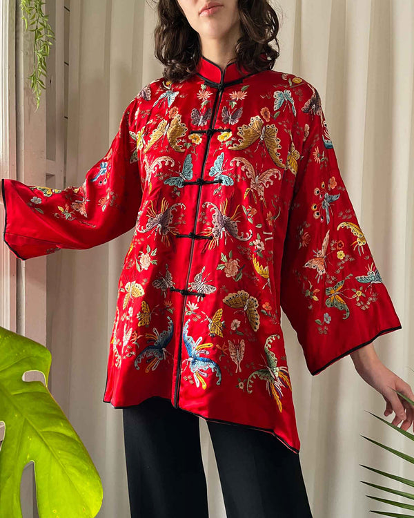 60s Embroidered Silk Jacket | M-XL - Lucky Vintage