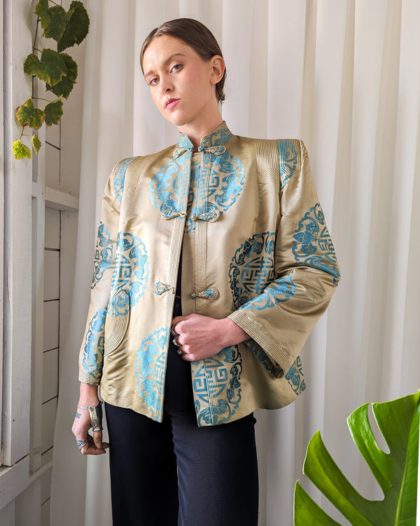 40s Chinese Silk Bat Jacket | S-L - Lucky Vintage