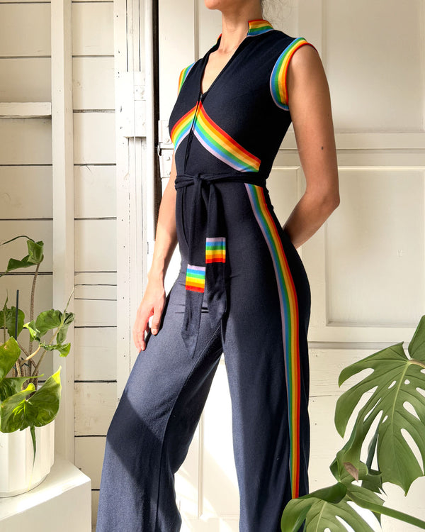 70s Rainbow Jumpsuit | XS - Lucky Vintage