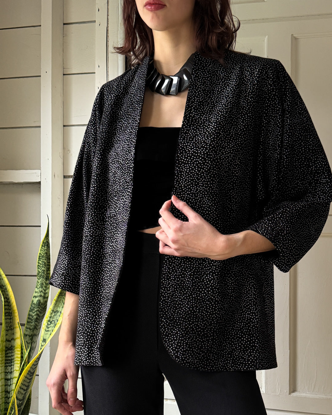 80s Jean Muir Dotted Suede Jacket | S-M - Lucky Vintage