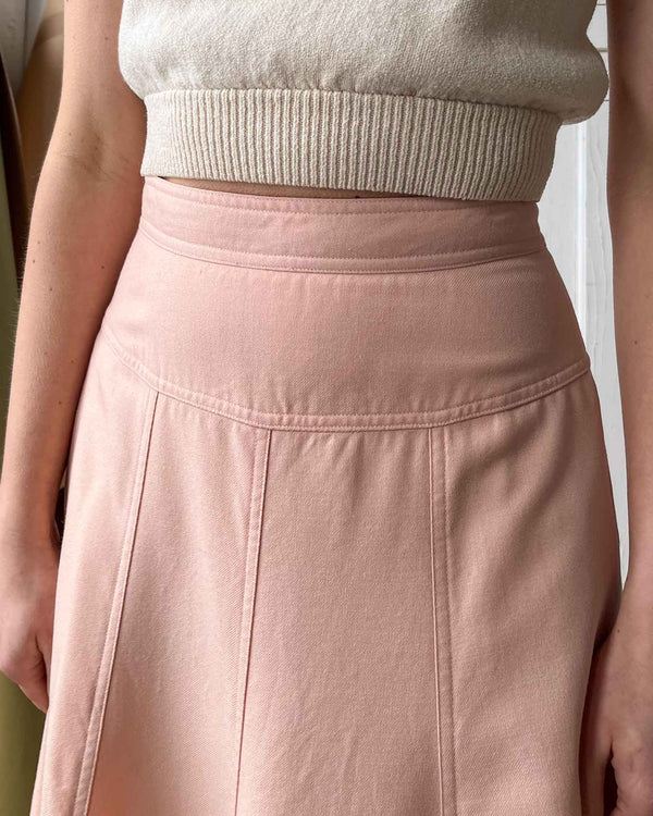 80s Pink Drop Waist Skirt | S - Lucky Vintage