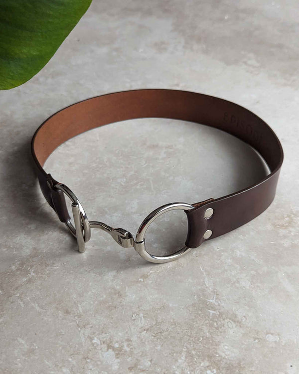 90s Brown Toggle Belt - Lucky Vintage