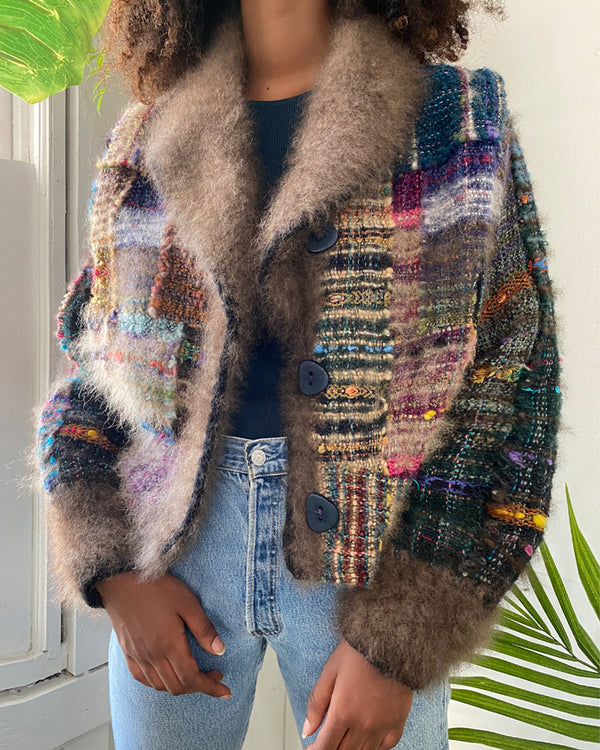 90s Nancy Paap Handwoven Jacket | S-M - Lucky Vintage